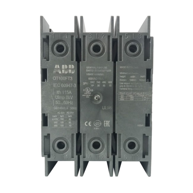 Chave Seccionadora Manual | 100A | OT100FT3 | ABB