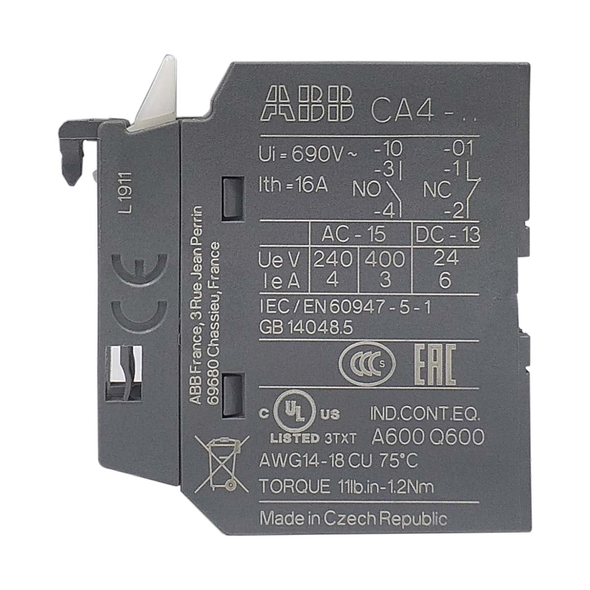 Contato Auxiliar | 1NA 24...690V | CA4-10 | ABB