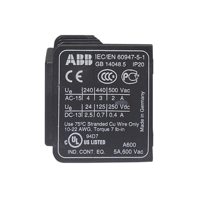 Contato Auxiliar | 2NF 690V 6A | CAF6-20K | ABB