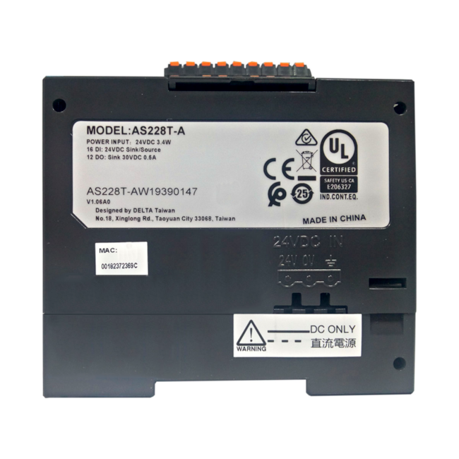 Controlador Lógico Programável Delta AS228T-A CLP NPN 64k Steps com 16 ...