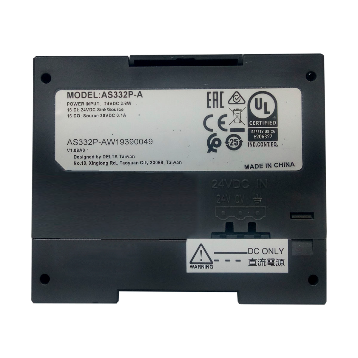Controlador Lógico Programável Delta AS332P-A - CLP PNP 16DI/16DO, Alta ...