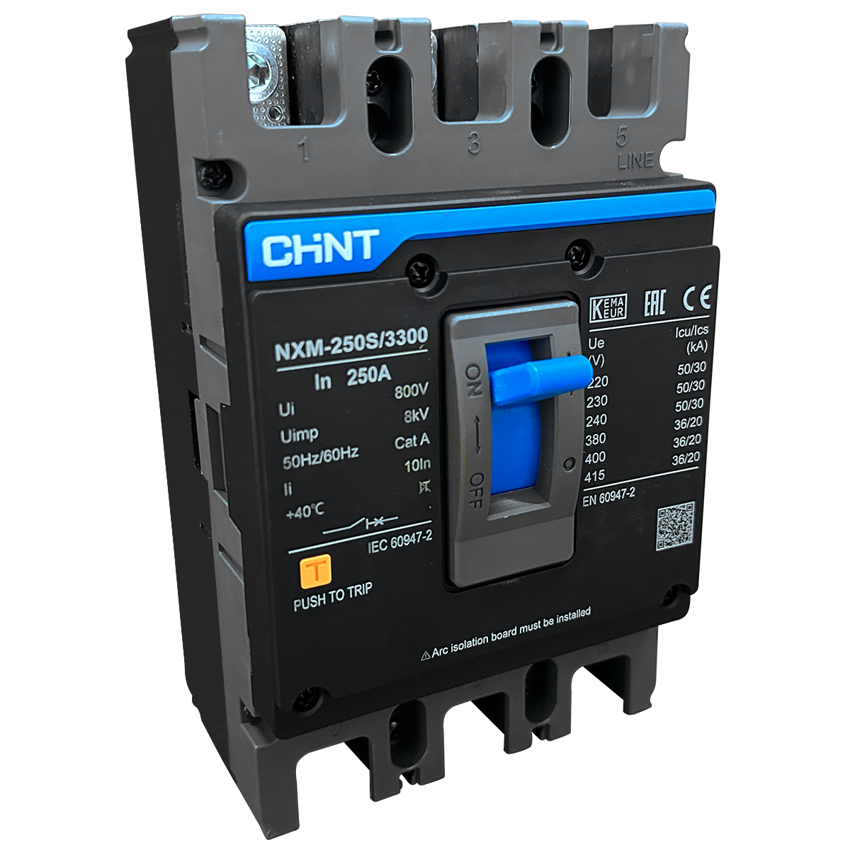 Disjuntor Caixa Moldada Tripolar Chint NXM-250S/3300 250A - Proteção ...