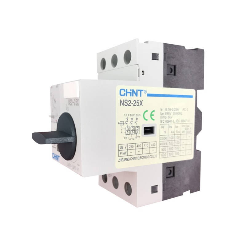 Disjuntor Motor 0,16A - 0,25A 690V 8kV Chint NS2-25X