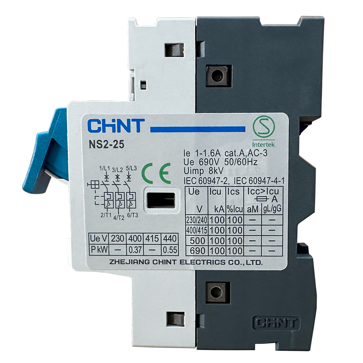 Disjuntor Motor Chint NS2-25 1-1,6A 690V 8kV - Proteção de Motores