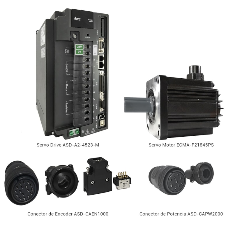 Kit Servo Acionamento A2 Delta 4,5kW 220V Trifásico s/freio