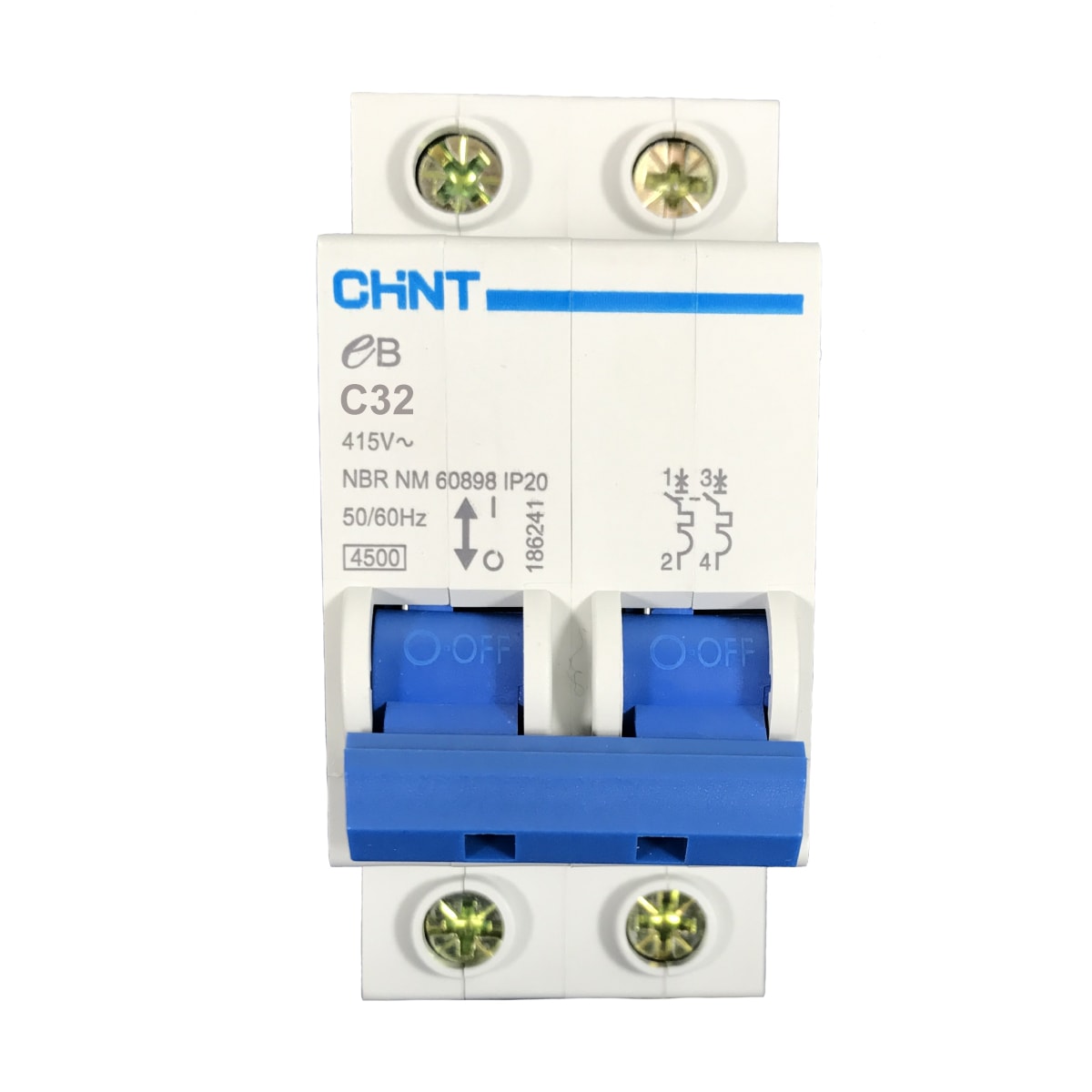 Mini Disjuntor Bipolar Chint 32A EB 2P C32