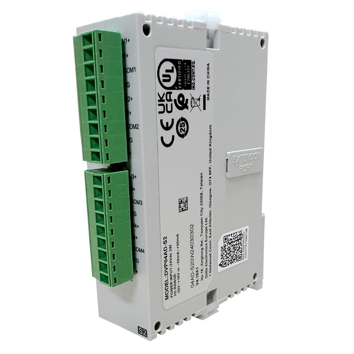 Módulo Slim Delta DVP04AD-S2 com 4 Entradas Analógicas - Série DVP-S