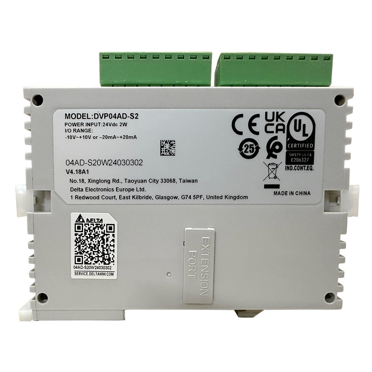 Módulo Slim Delta DVP04AD-S2 com 4 Entradas Analógicas - Série DVP-S