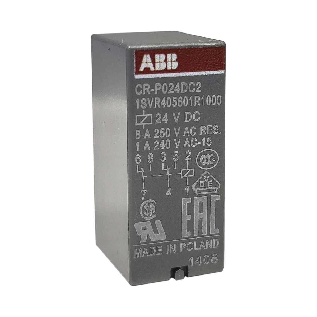 Relé de Interface | 2NAF 24VCC 250V 8A | CR-P024DC2 | ABB