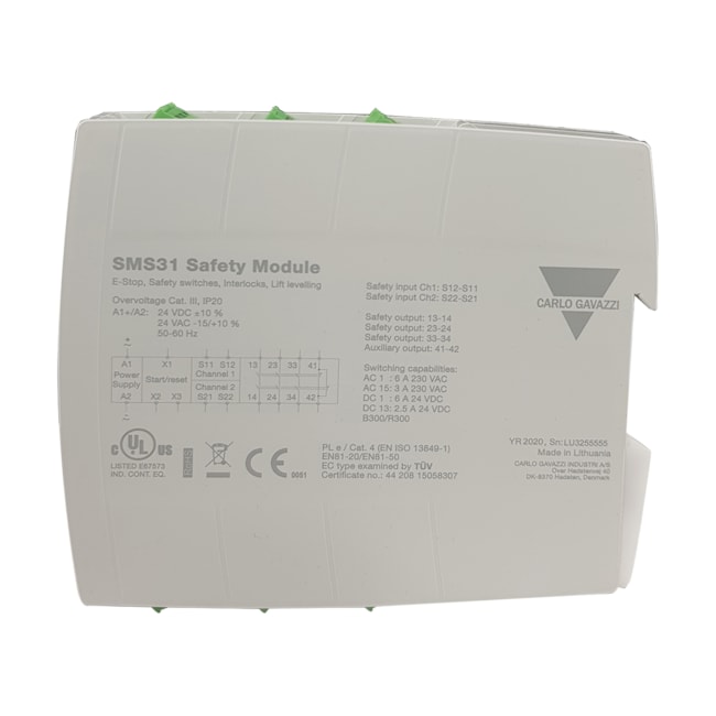 Relé De Segurança 3na 1nf 24vdc Vac Sms31 Carlo Gavazzi